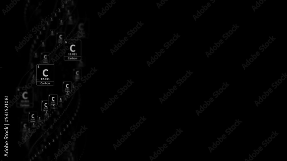 CARBON Molecule Symbol, Chemistry Periodic Table, Animation, Background ...