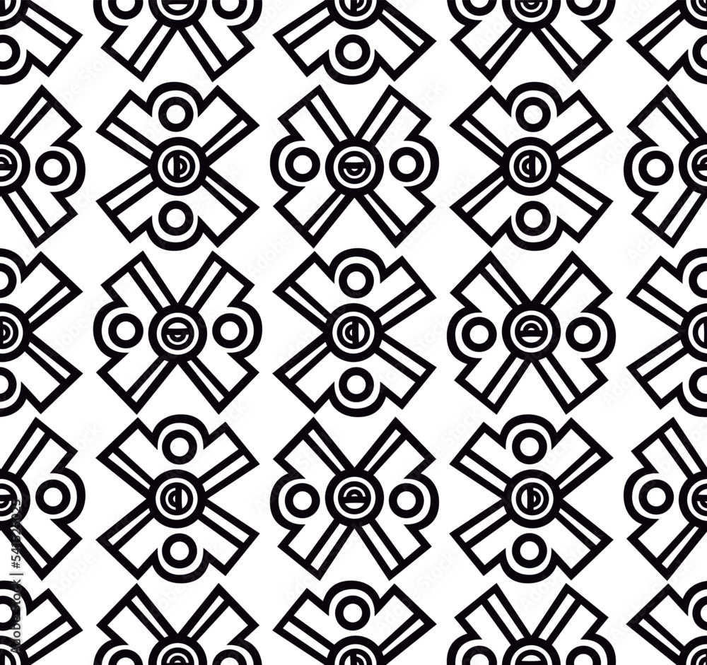 Ollin-Movimiento B - Patrón Prehispánico Mexica Stock Vector | Adobe Stock