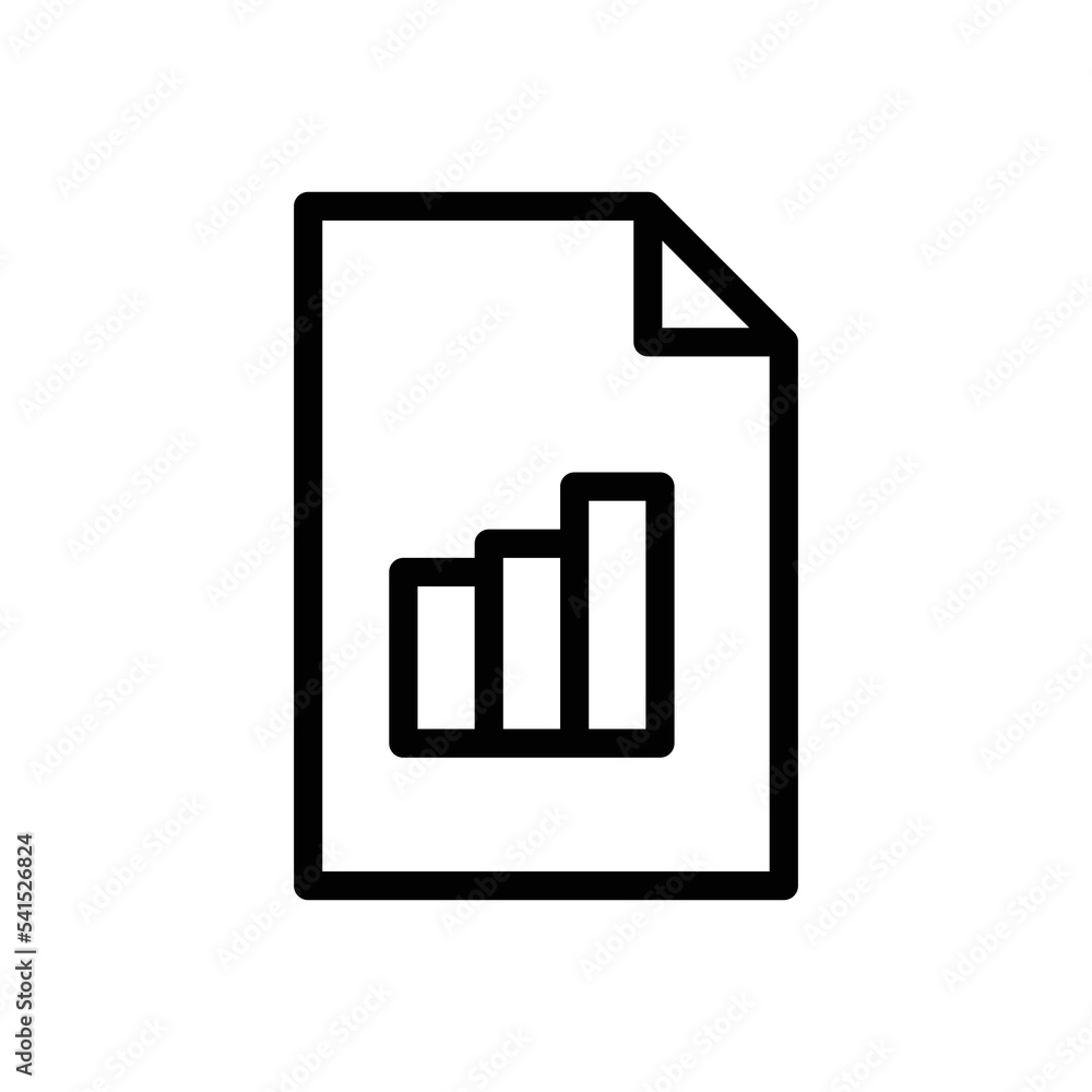 Paper document line icon illustration with chart. icon related to ...