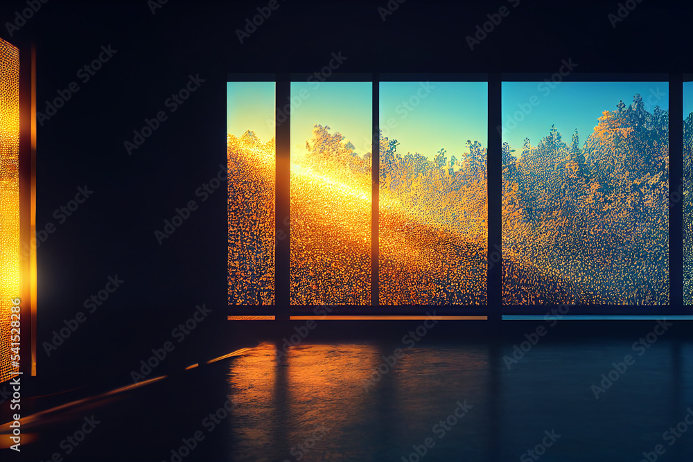 Empty Tables by Window at Home wallpaper. Window view of a forest at ...