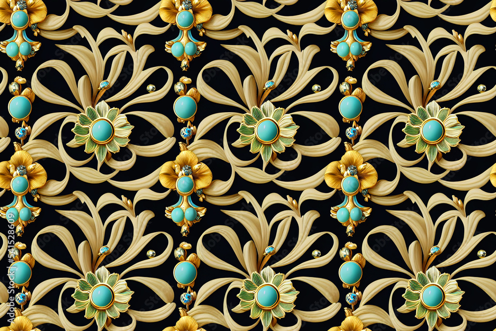 Beautiful realistic jewelry wallpaper. Seamless repeat pattern for ...