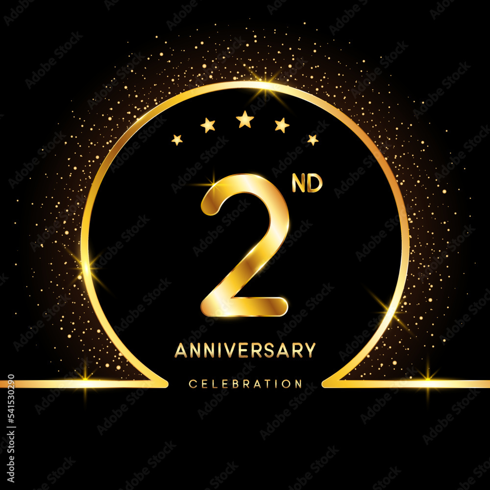 2nd Anniversary. Golden Anniversary template design for celebration ...