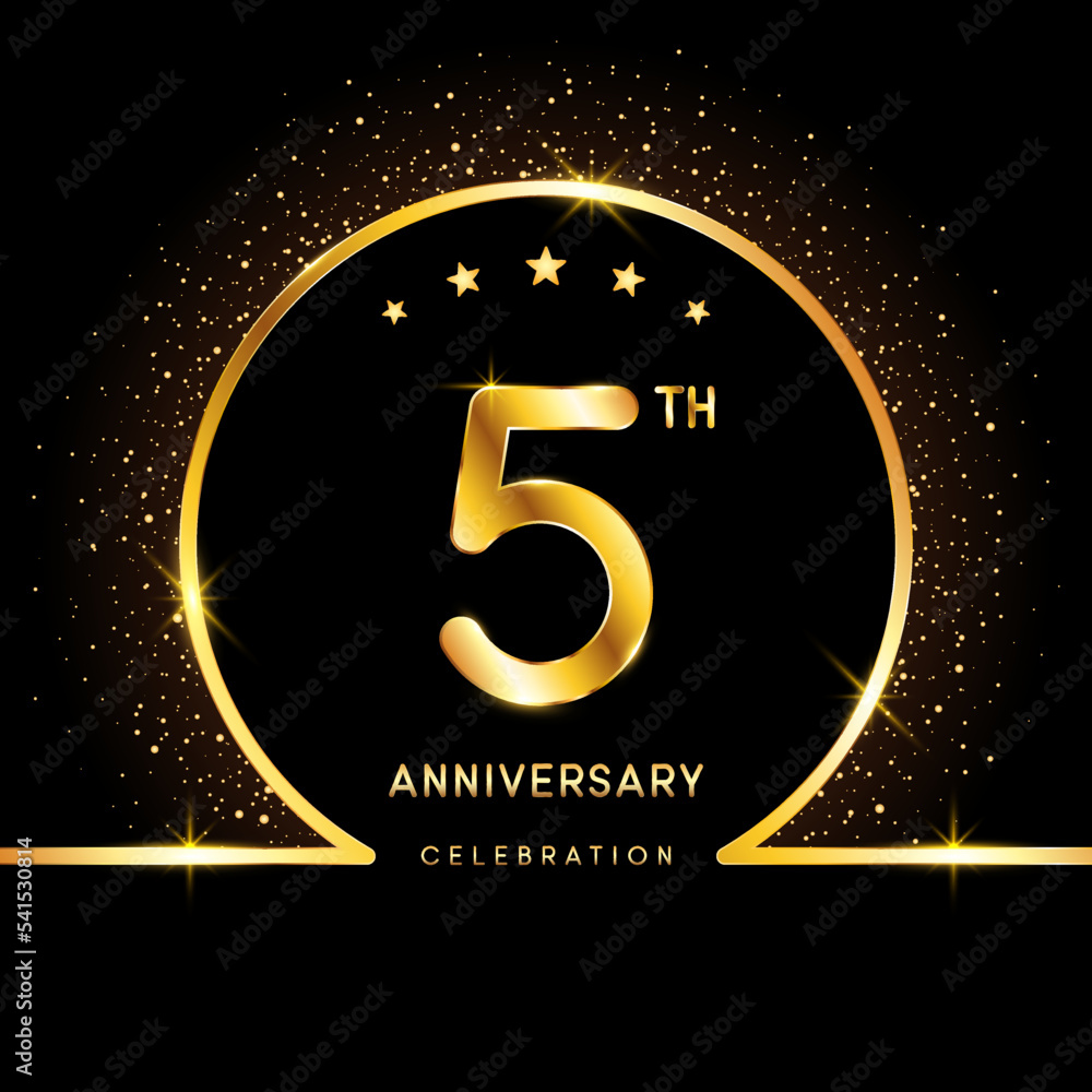 5th Anniversary. Golden Anniversary template design for celebration ...