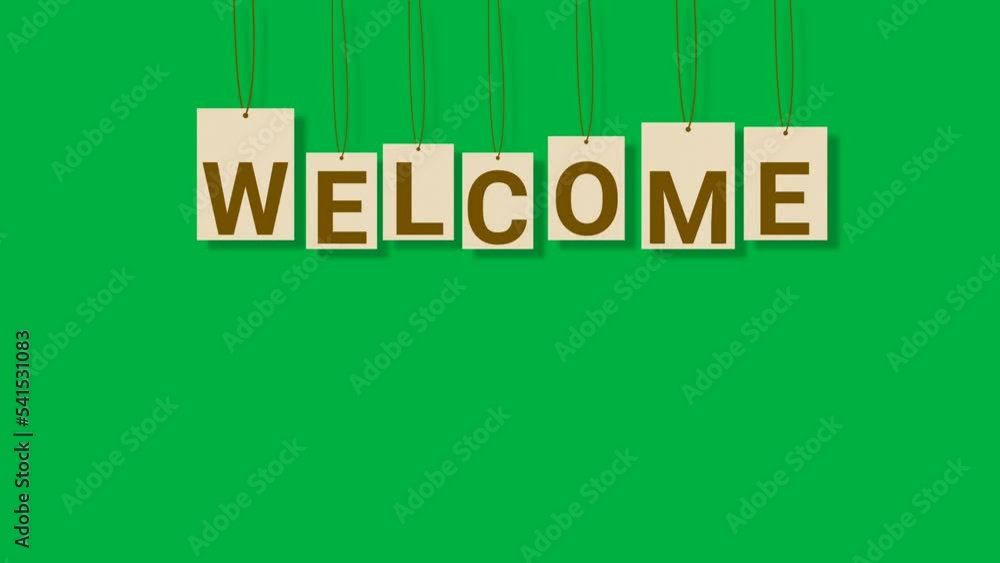 welcome word seamless motion animation isolated on green screen Stock ...