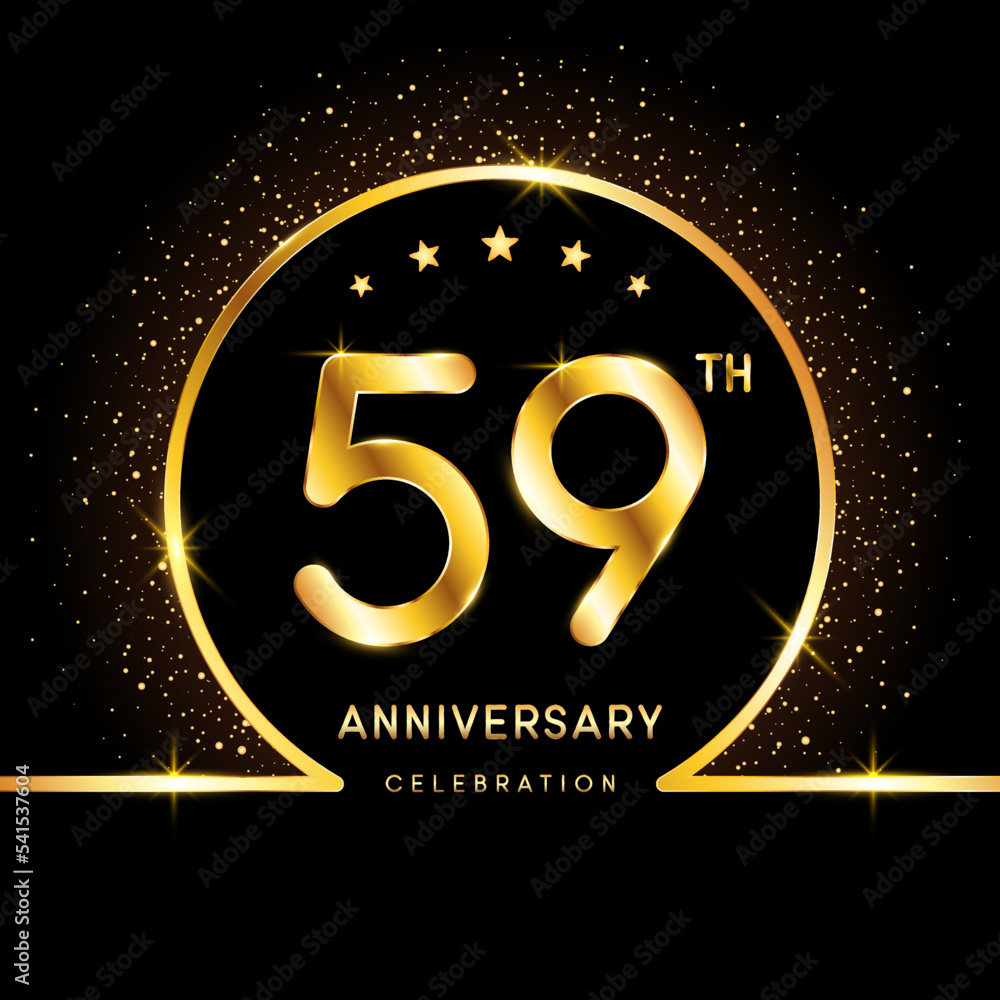 59th Anniversary. Golden Anniversary template design for celebration ...
