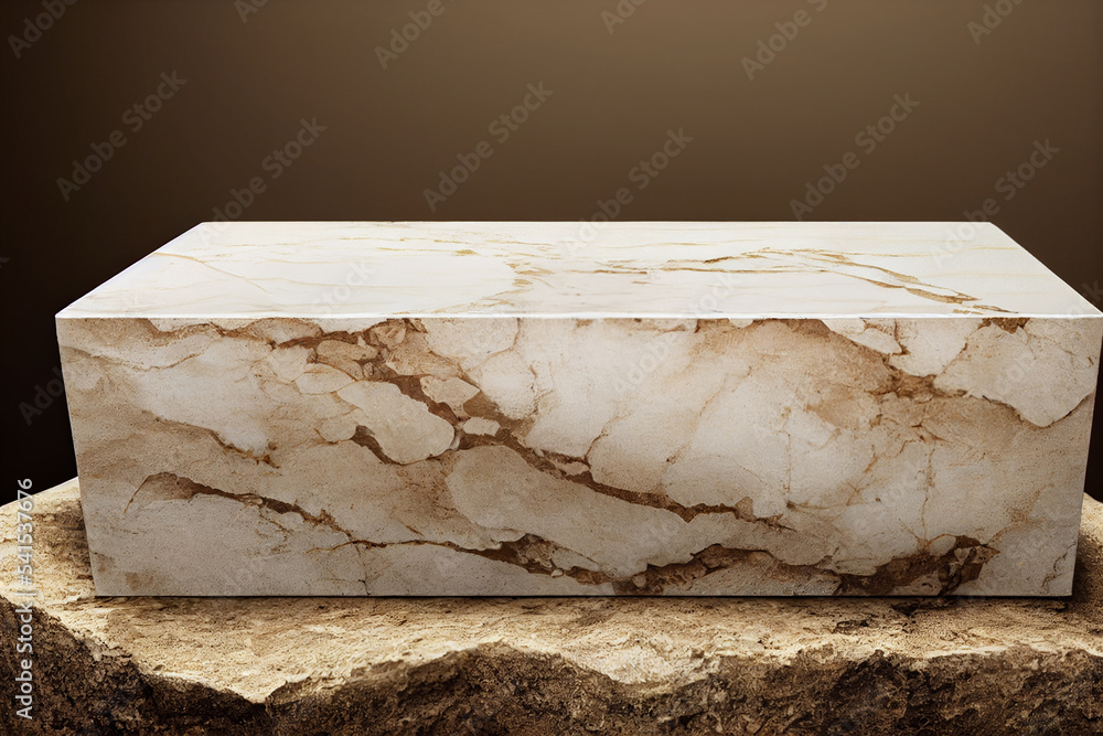 Natural marble podium, natural stone, product presentation, mockup ...