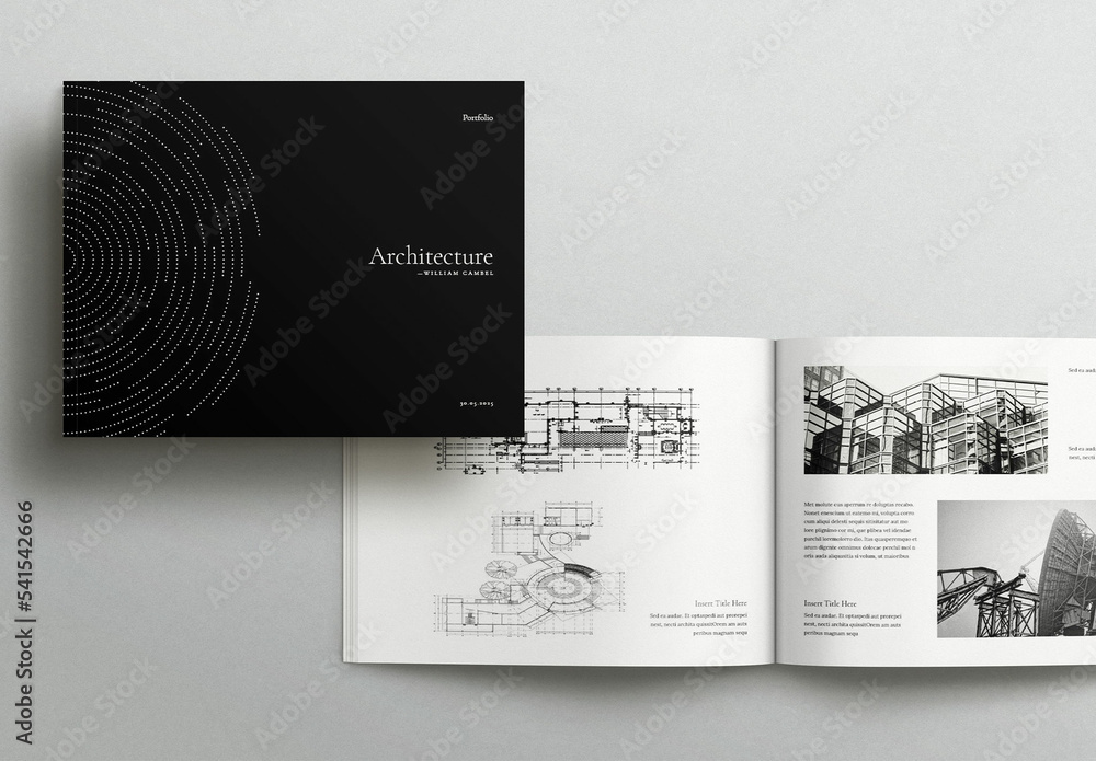 Architect Portfolio Layout Landscape Stock Template Adobe Stock Architect Portfolio Layout Landscape Stock Template Adobe Stock
