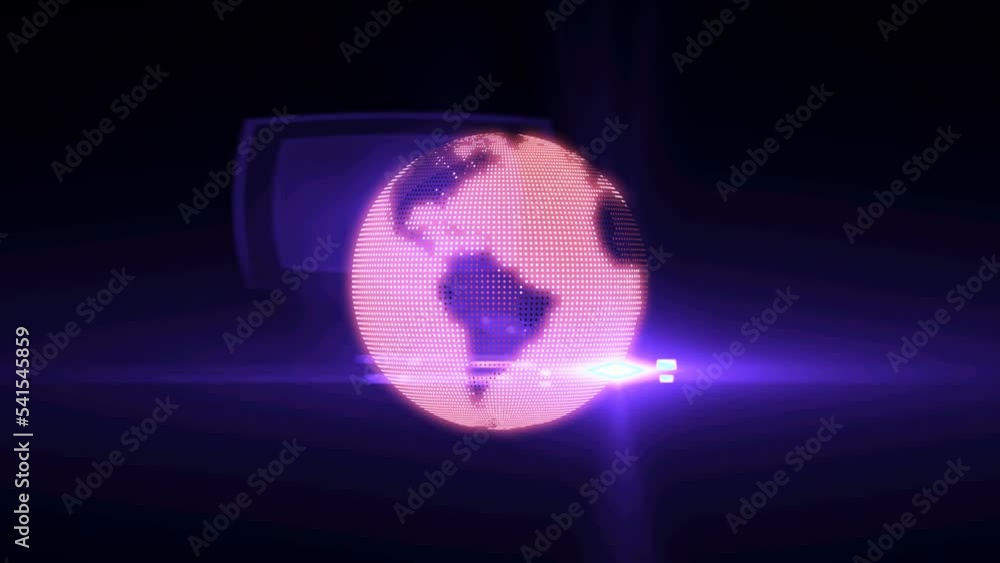 Vidéo Stock Rotating planet sphere spinning 360 degree with background ...