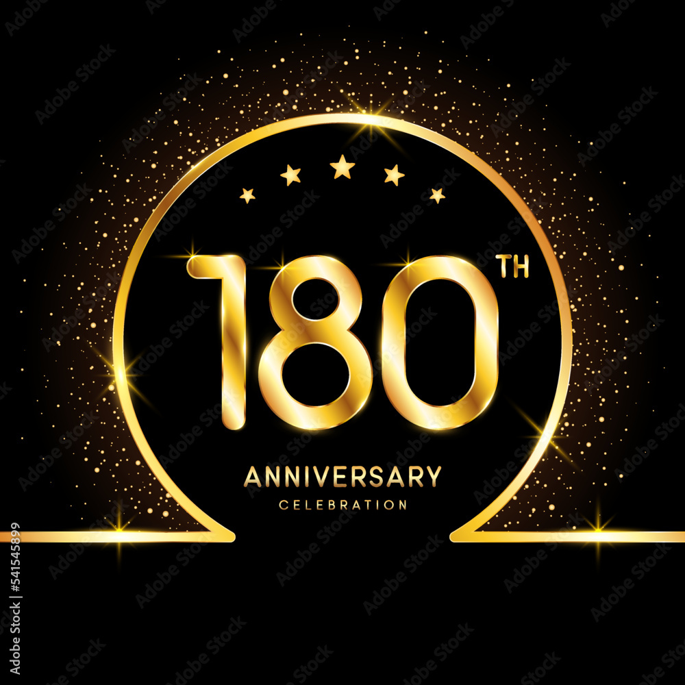 180th Anniversary. Golden Anniversary template design for celebration ...