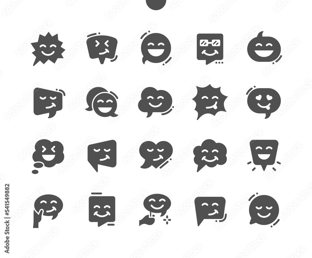 Emoticon speech bubble. Fun cloud. Chat, dialog, comic, message ...
