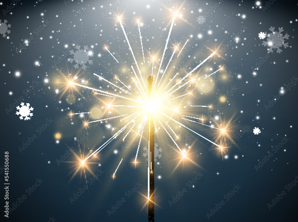 Vector illustration of sparklers on a transparent background. Stock ...