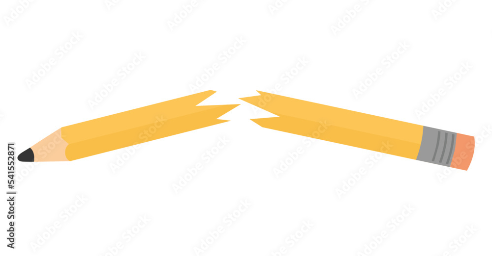 Vector illustration of a broken pencil Stock Vector | Adobe Stock