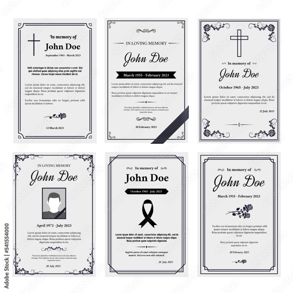 Condolence obituary card layout. In loving memory of, funerals ... Condolence obituary card layout. In loving memory of, funerals ...