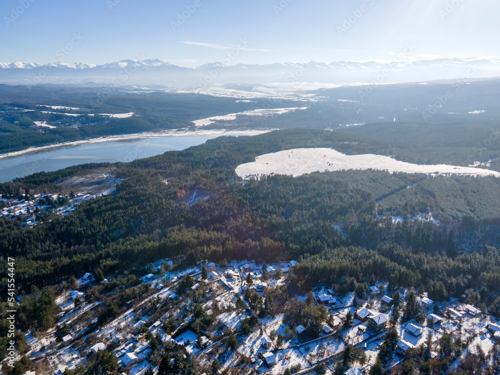 Aerial winter view of Iskar Reservoir, Bulgaria Stock-Foto | Adobe Stock