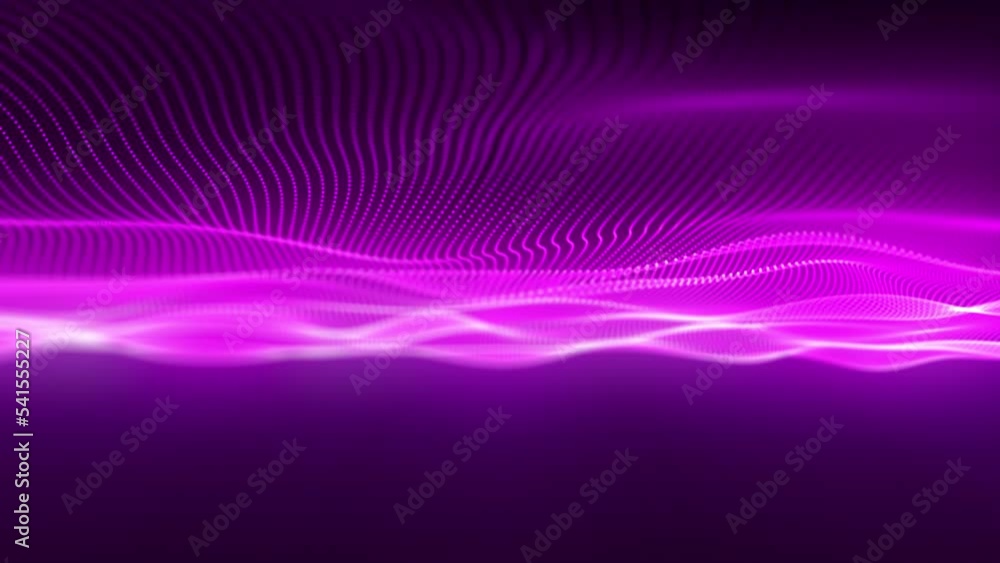 Wave of particles. Abstract background with a dynamic wave. Big data ...