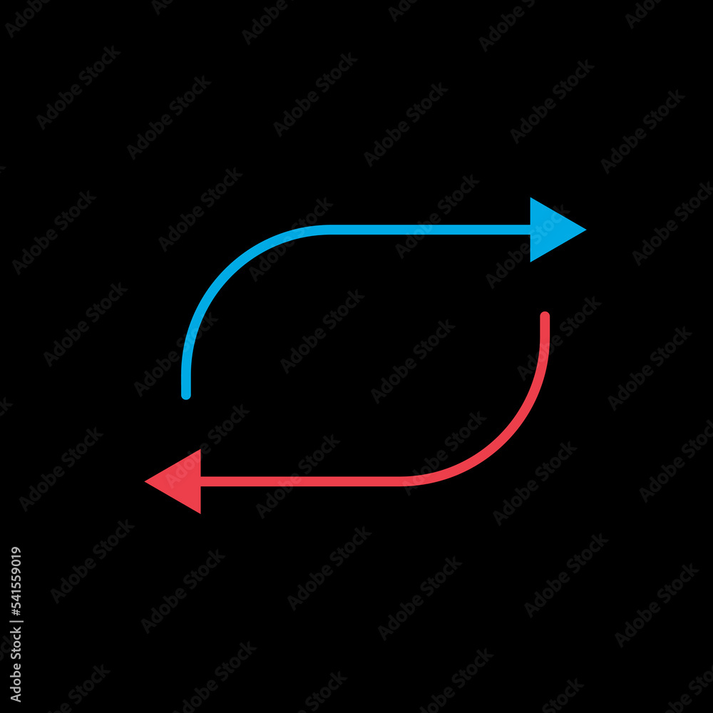 Repeat button vector on black background icon Stock Vector | Adobe Stock