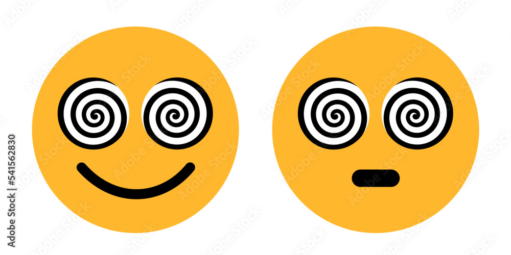 Poster Emoji and emoticon with hypnotic eye - person being in hypnosis ...