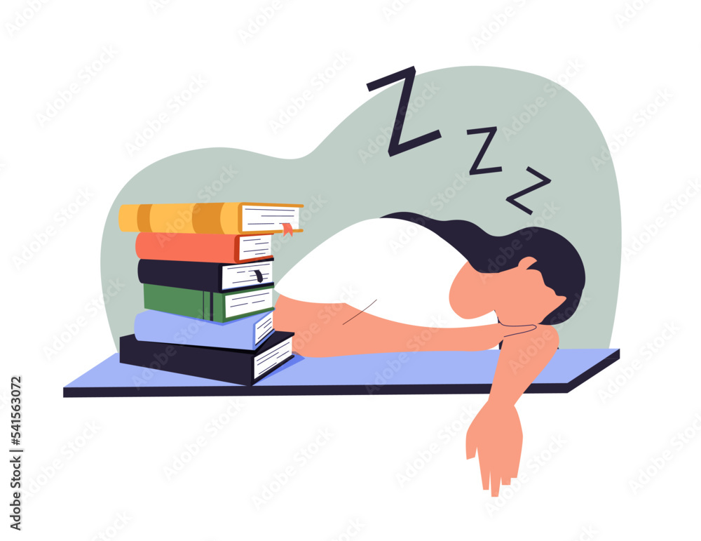 Cartoon vector illustration of Studying And Education. Students ...