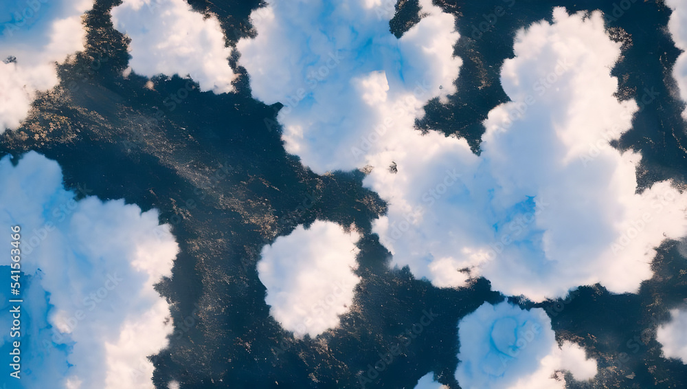 satellite image of earth with clouds and a desert landscape ilustración ...