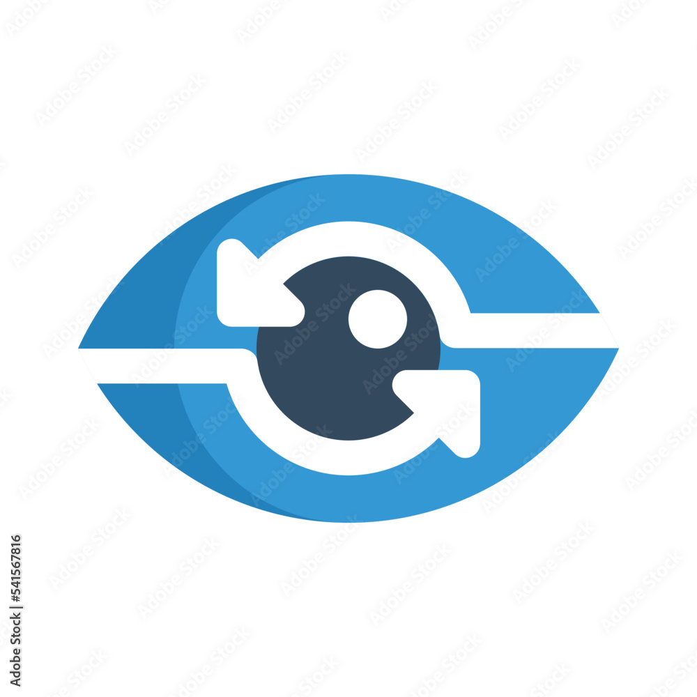 360 degree vision concept icon. Visual illustration of eye with ...