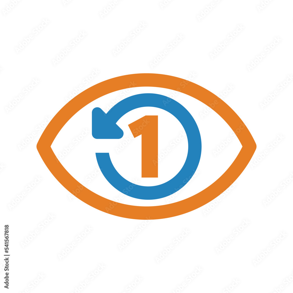 One time view concept icon. Visual illustration of eye with circular ...