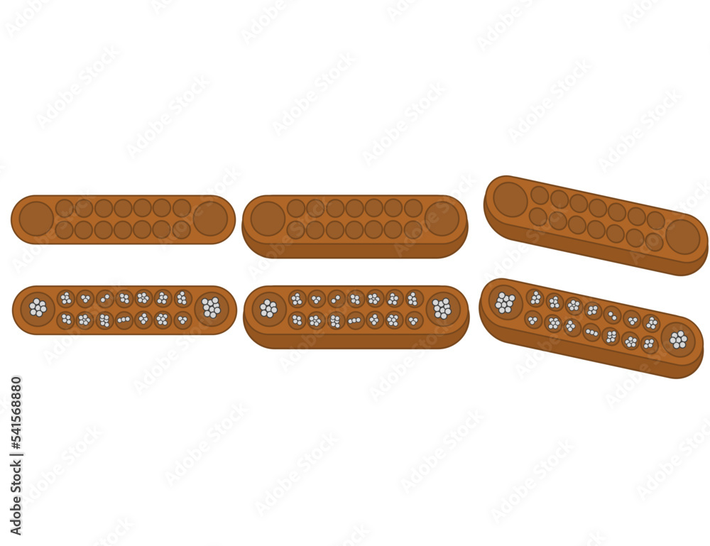 Congkak or congklak.A traditional table game.A mancala marble game ...