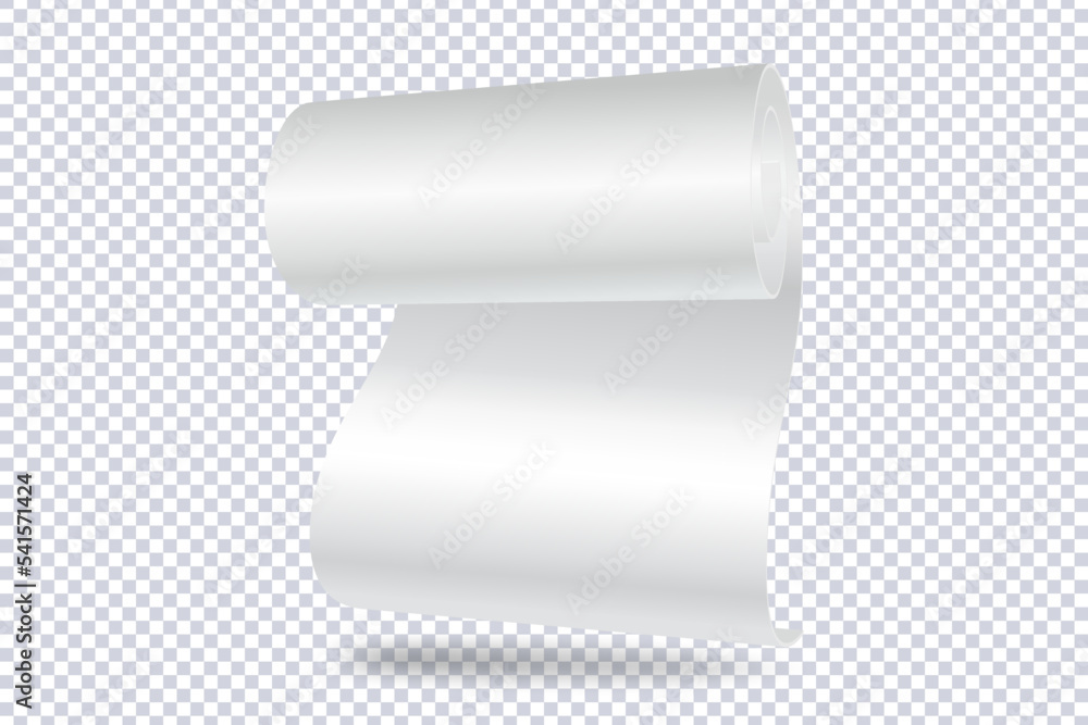 Isometric illustration white blank paper rolled. Realistic Mock up ...