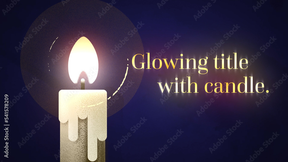 Glowing Candle Flame Title Stock Template | Adobe Stock
