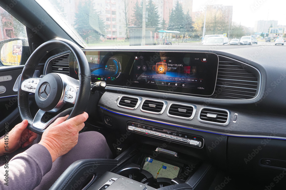 Display and control devices of the car Mercedes Stock-Foto | Adobe Stock