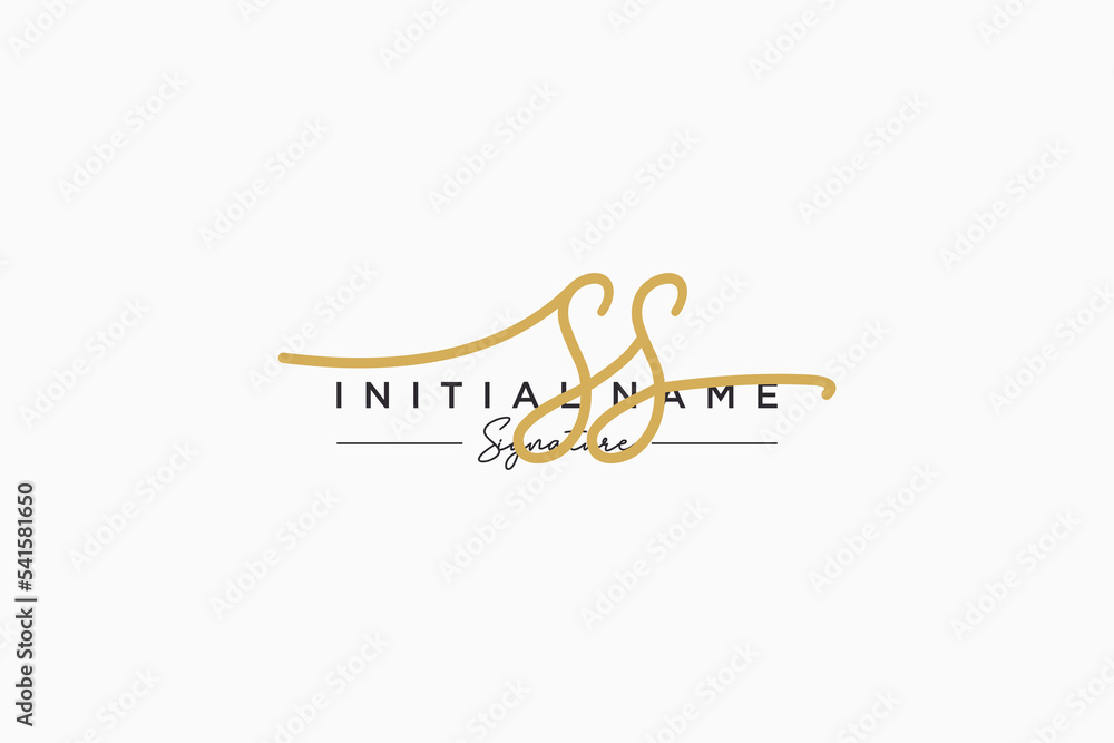 Initial SS signature logo template vector. Hand drawn Calligraphy ...