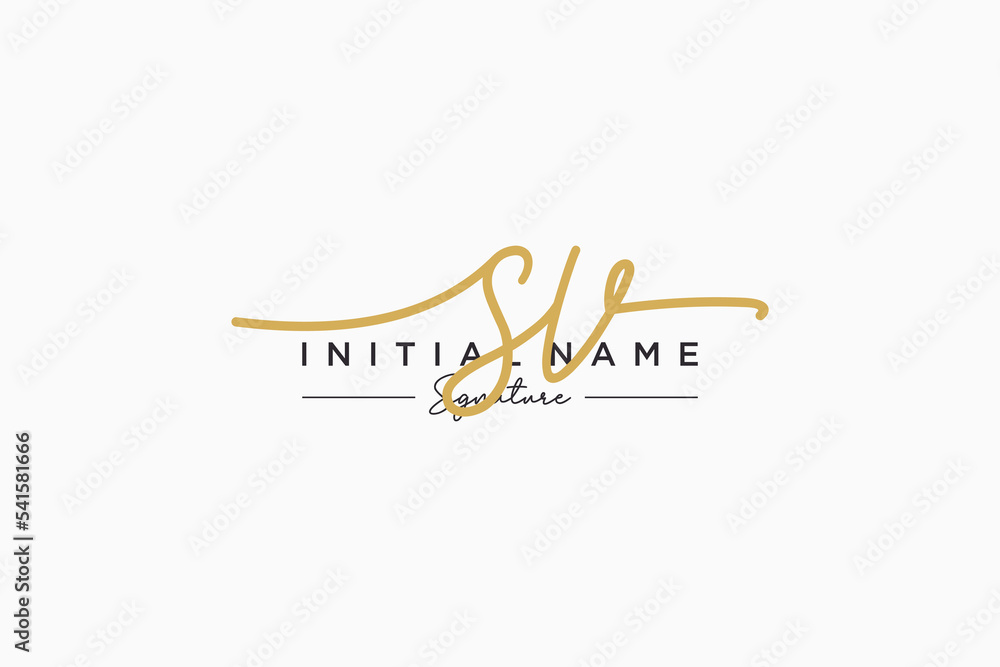Initial SV signature logo template vector. Hand drawn Calligraphy ...