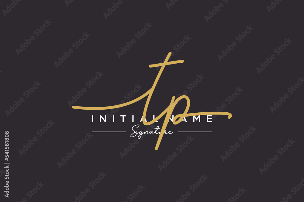 Initial TP signature logo template vector. Hand drawn Calligraphy ...