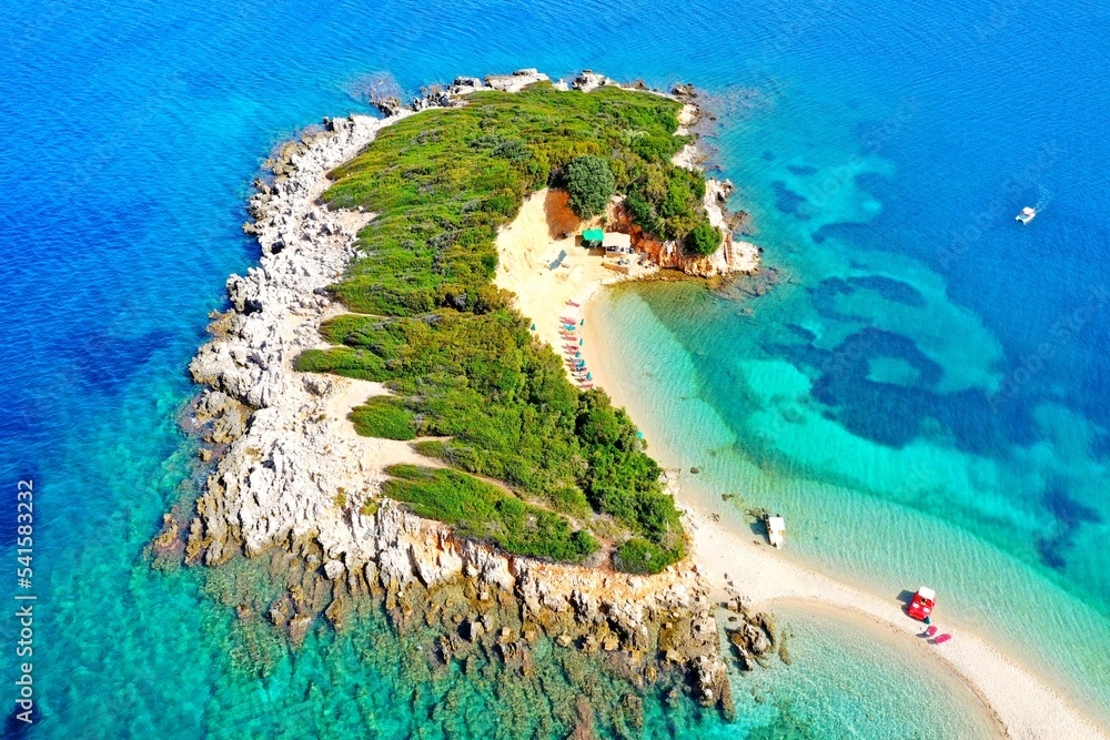 Ksamil beaches. Four islands. The bay. The Tetran Archipelago. Ksamil ...