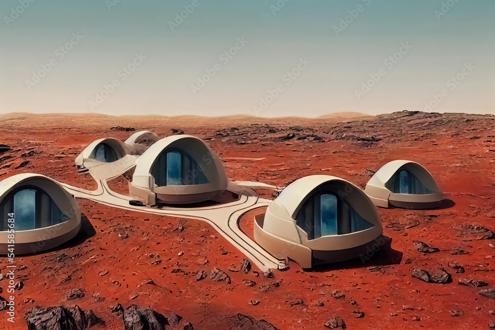 Houses With A Mars Landscape