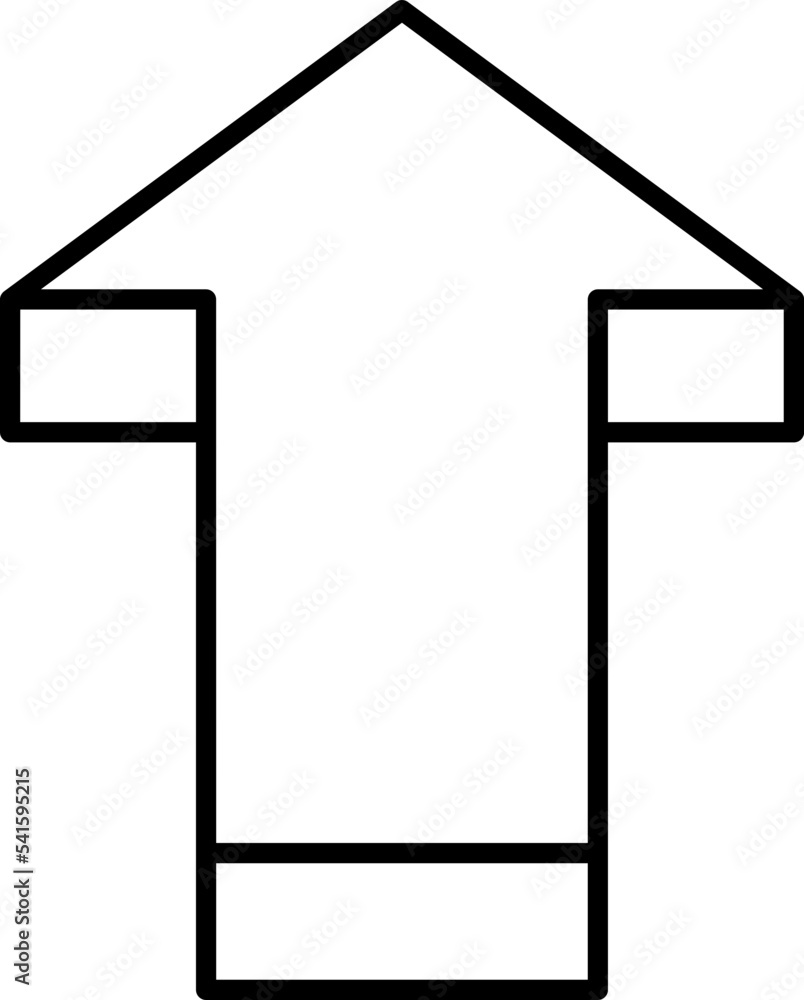 Solid line isometric up arrow, up arrow on transparent background Stock ...