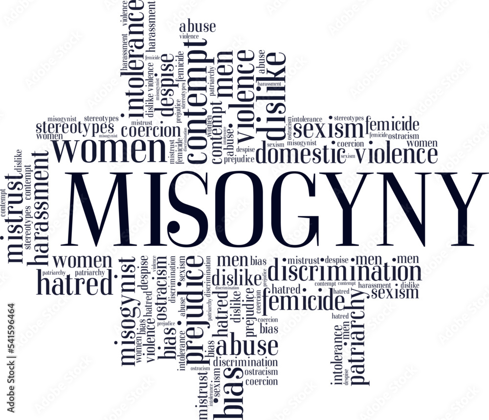 Misogyny word cloud conceptual design isolated on white background ...