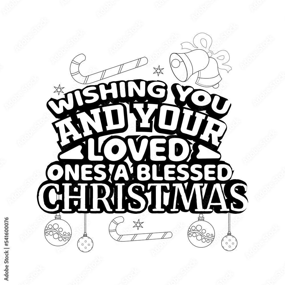 Merry Christmas Coloring page. Christmas line art coloring page design ...