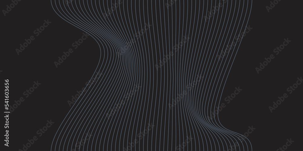 Dynamic baby blue line wave on black dark background for elegant and ...