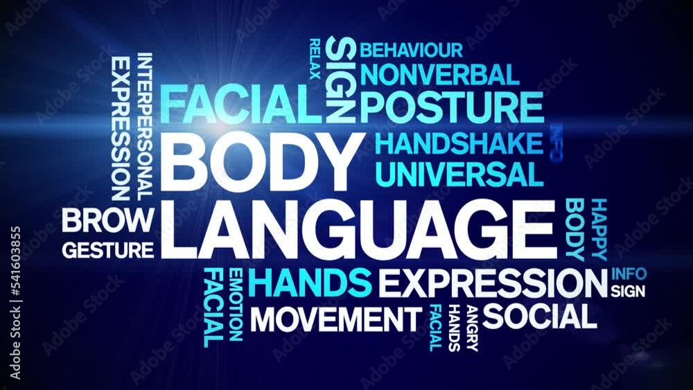 Body Language animated tag word cloud;text design animation kinetic ...
