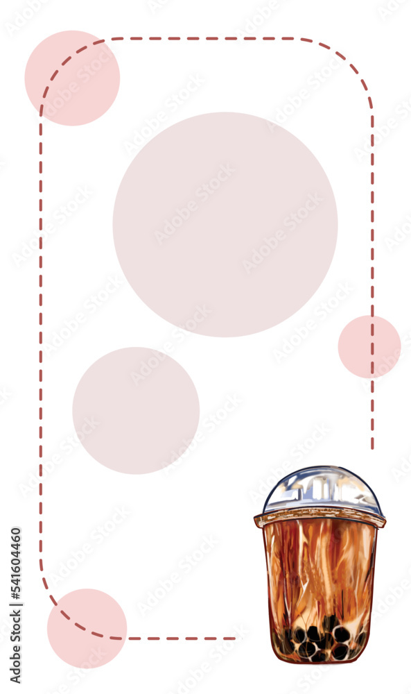 Boba bubble brown sugar milk tea drink title social media template ...