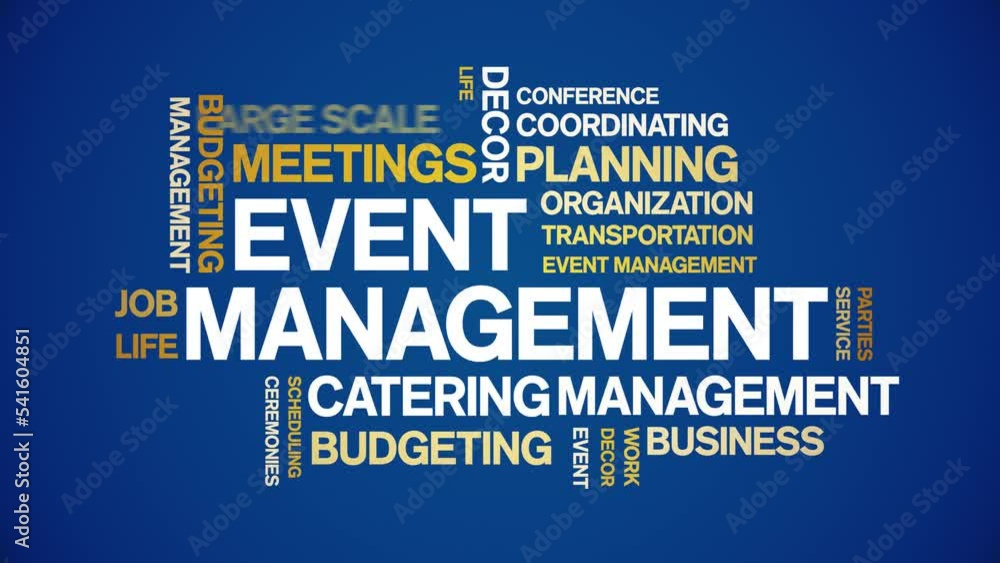 Event Planning animated tag word cloud;text design animation kinetic ...