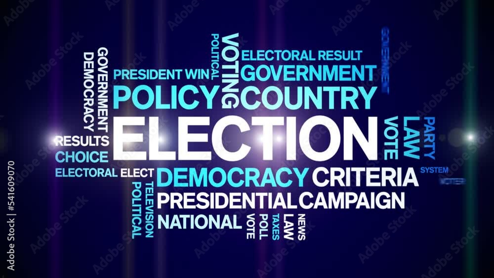 Election animated tag word cloud;text design animation kinetic ...