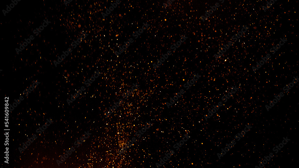 Foto de Overlay fire sparks bonfire embers. Burning red hot flying ...