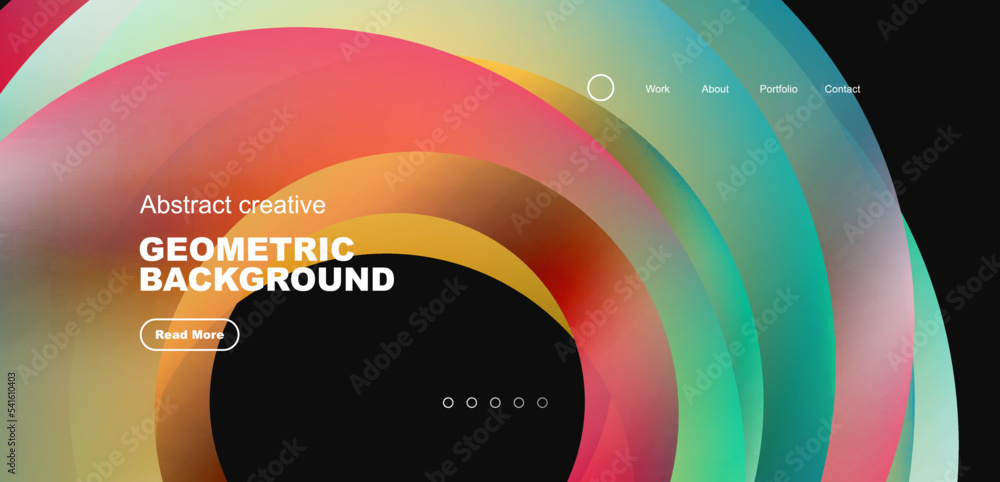Round shapes, circles and rings composition. Business or technology ...