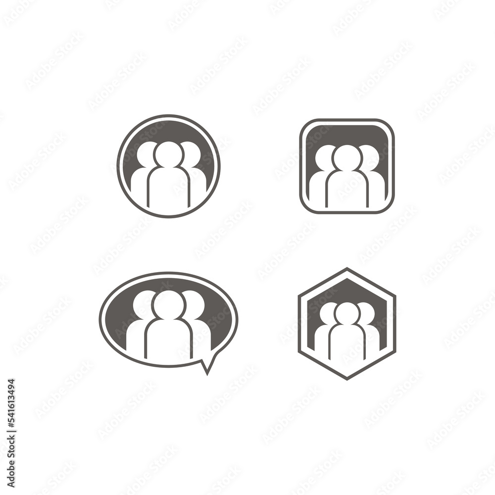 People Icon flat style isolated on grey background. Crowd sign. Persons ...