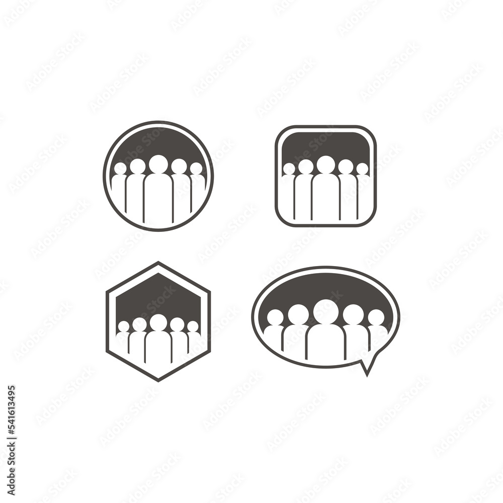 People Icon flat style isolated on grey background. Crowd sign. Persons ...