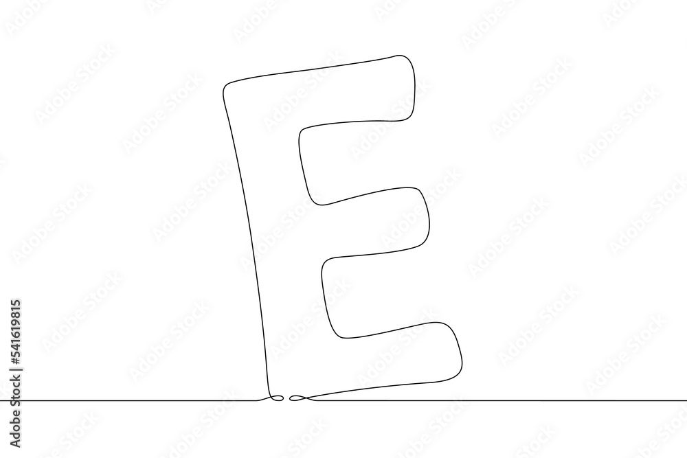 One continuous line. Letter of the alphabet. Latin alphabet. Capital ...