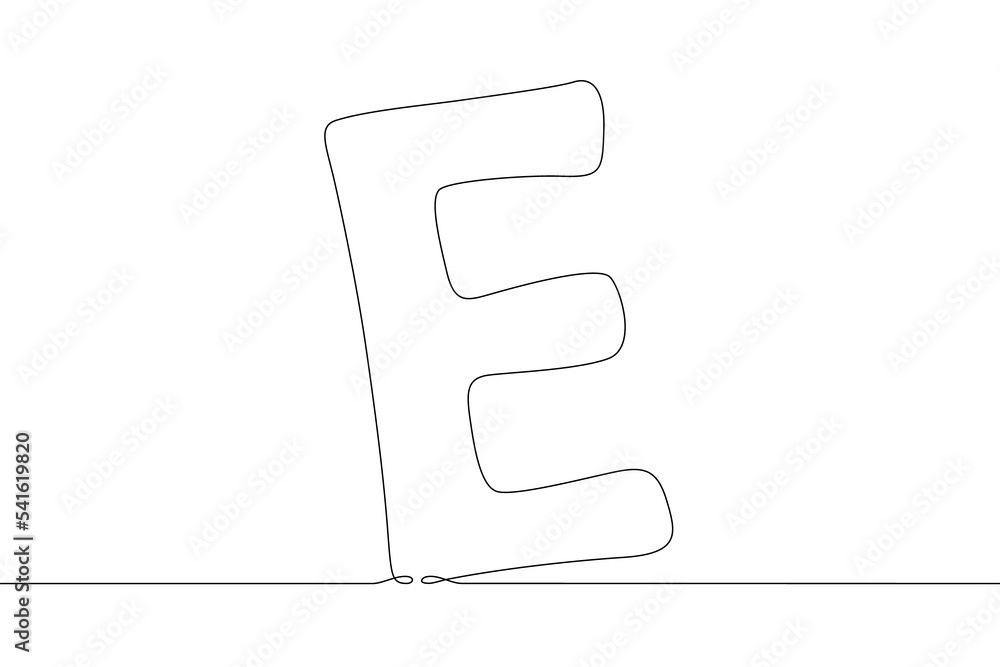 One continuous line. Letter of the alphabet. Latin alphabet. Capital ...