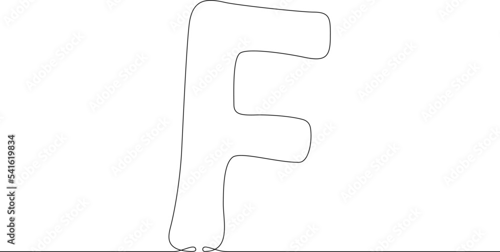 One continuous line. Letter of the alphabet. Latin alphabet. Capital ...