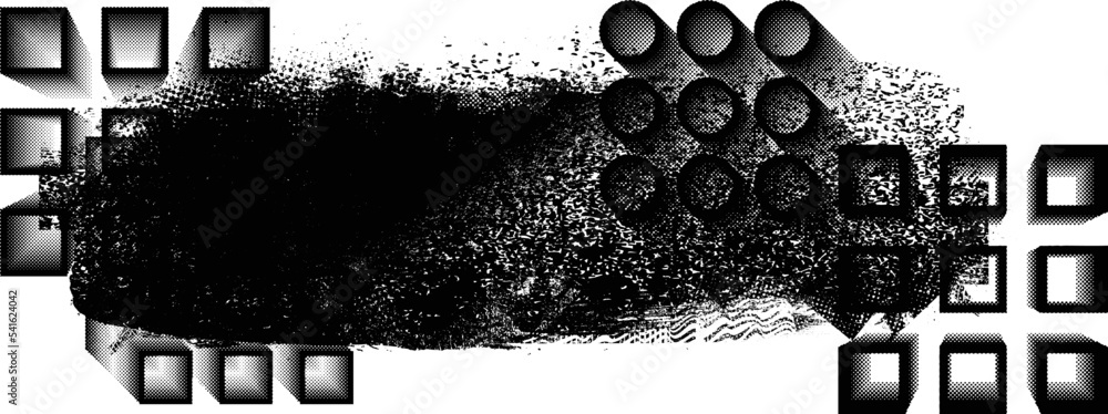 Glitch distorted grungy isolated banner . Design element for brochure ...